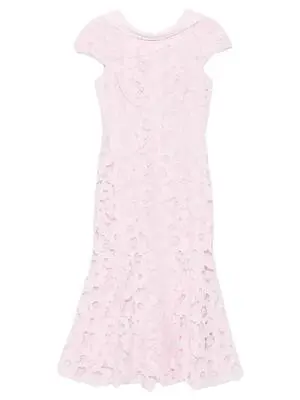 SELF-PORTRAIT Lace Scoop Back Midi Dress - Multicolor