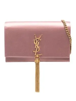 Saint Laurent Clutch With Logo Plaque - Pink