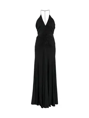 SELF-PORTRAIT Jersey Gathered Maxi Dress - Multicolor