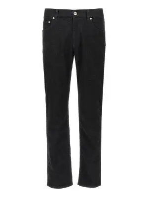Etro Jacquard Stretch Cotton Blend Jeans - Black