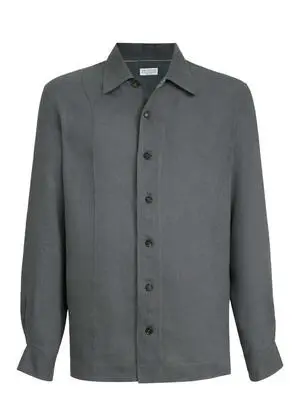 Brunello Cucinelli Brunello Cucinelli Men Spread Collar Shirt Gray