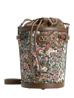 Valentino Garavani Jacquard Bucket Bag - Brown