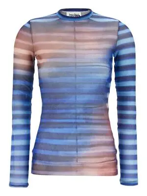 JEAN PAUL GAULTIER Air" Print Stretch Tulle Top - Multicolor
