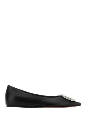 Amina Muaddi Camelia Flat Nappa Black White Buc - Multicolor
