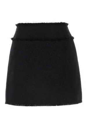DOLCE & GABBANA Dolce & Gabbana Tweed Mini Skirt With Fringe Detail