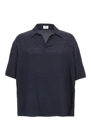 Saint Laurent Silk Polo Shirt - Blue