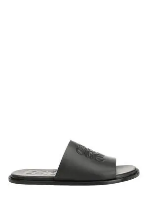 Loewe LOEWE Calfskin Slide Anagram Sandals Black