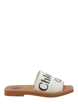Chloé Woody Flat Sandals - White