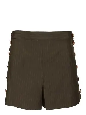VIVIENNE WESTWOOD Elle Button Pinstriped Shorts - Green