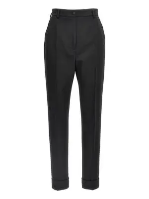 Dolce & Gabbana Tailored Virgin Wool Trousers - Black