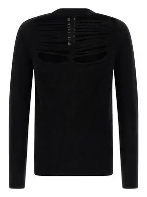 Rick Owens Ls Top Alpaca Wool Blend Sweater - Black
