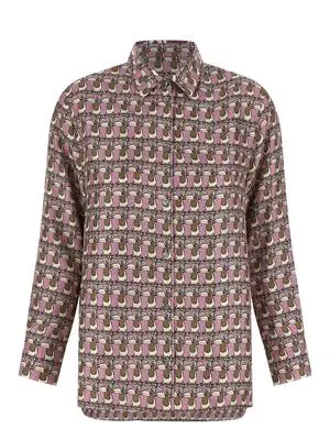 Max Mara MAX MARA Times Reversible Printed Silk Shirt Multicolor