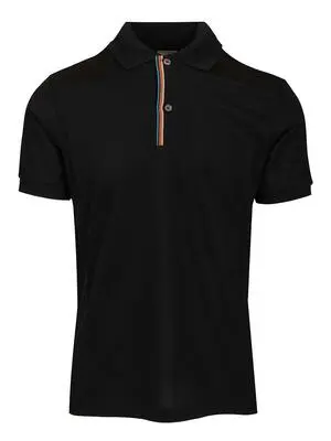 Paul Smith Polo Shirt With Striped Trim - Black