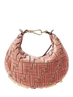 Fendi Ff Jacquard Velvet Mini Hobo Bag - Multicolor