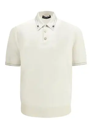 Dolce & Gabbana Silk Polo With Collar And Short Sleeves - Multicolor