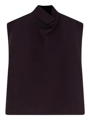 Alaïa Paper And Viscose Draped High Neck Sleeveless Top - Multicolor