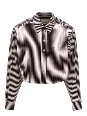 ISABEL MARANT ÉTOILE ISABEL MARANT Fleora Striped Cropped Shirt