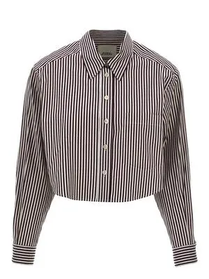 ISABEL MARANT ÉTOILE ISABEL MARANT Fleora Striped Cropped Shirt