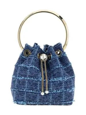 JIMMY CHOO Bon Bon Bucket Bag With Crystal Embellishments - Blue