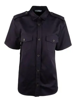 Prada Short Sleeve Button-up Shirt With Pockets - Multicolor