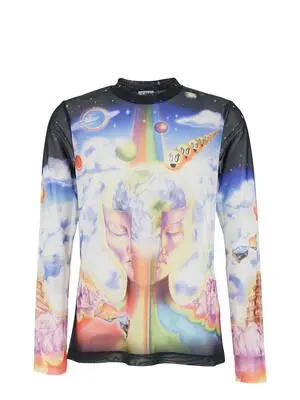 Casablanca Long Sleeve Crew Neck T-shirt With All-over Print - Multicolor