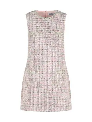 SELF-PORTRAIT SELF-PORTRAIT Sleeveless Rhinestone Trim Mini Dress