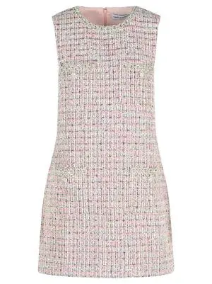 SELF-PORTRAIT SELF-PORTRAIT Sleeveless Rhinestone Trim Mini Dress