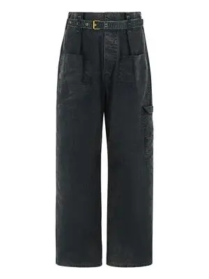 Isabel Marant Étoile Washed Cotton Trousers - Black