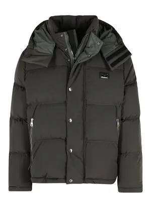 Dolce & Gabbana Padded Down Jacket With Removable Hood - Gray