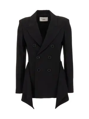 Ami Double-breasted Peplum Blazer - Multicolor