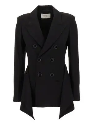AMI Paris Double-breasted Peplum Blazer - Multicolor