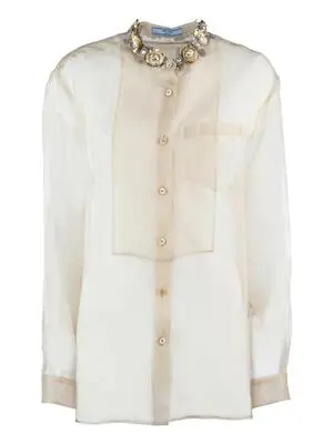 Prada Embellished Collar Shirt - Multicolor