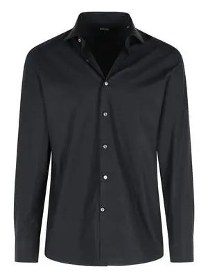 Zegna Trofeo' Dark Cotton Shirt - Blue