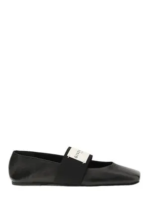 Givenchy Leather Sliced Square Ballerinas - Black