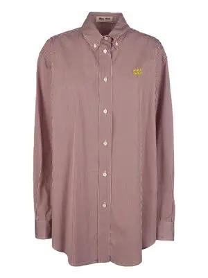 Miu Miu MIU MIU Striped Button-Up Shirt Multicolor