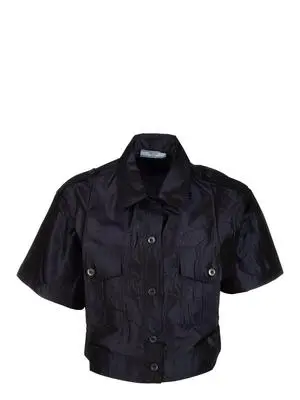 Prada Cropped Button-up Shirt With Pockets - Multicolor