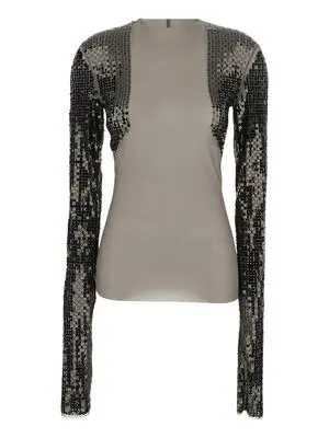 Rick Owens Sequined Long Sleeve T-shirt - Multicolor