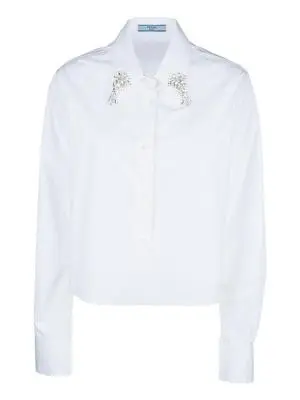Prada PRADA Embellished Cropped Shirt Multicolor