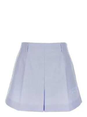 Givenchy GIVENCHY High Waist Embroidered Cotton Shorts Blue