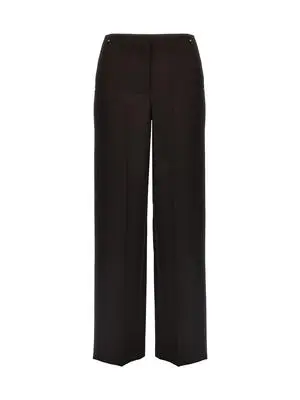 Fendi Grain De Poudre Wool Pants - Purple