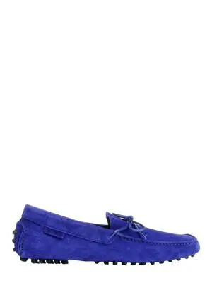 TOM FORD TOM FORD Suede Moc Toe Loafers With Leather Laces Blue