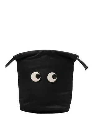 ANYA HINDMARCH Recycled Nylon Eyes Patch Drawstring Makeup Bag - Black