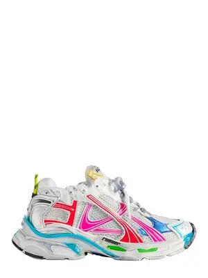 Balenciaga Mesh And Nylon Worn-out Effect Runner Sneakers - Multicolor