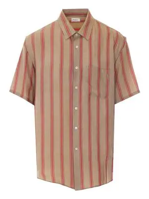 Saint Laurent Cassandre Striped Short Sleeves Shirt - Multicolor