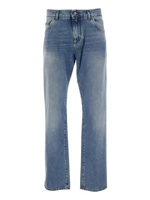 DOLCE & GABBANA DOLCE & GABBANA Five-Pocket Denim Jeans With Logo Patch