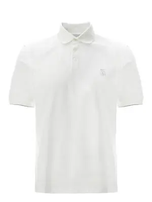 Brunello Cucinelli Logo Piqué Polo Shirt - White