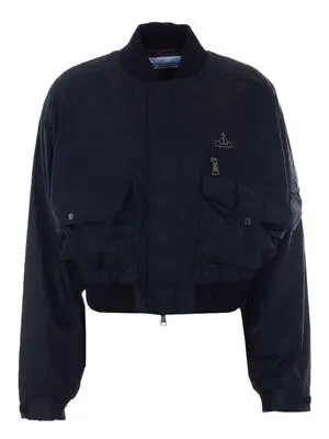VIVIENNE WESTWOOD Bomber Jacket With Orb Logo - Black
