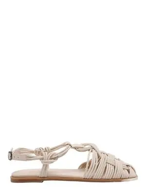 Hereu Mantella Woven Leather Sandals - Cream