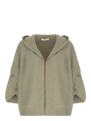 Max Mara Knitwear Cardigan With Hood And Button Detail - Multicolor