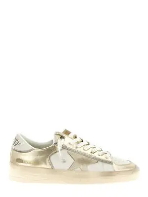 GOLDEN GOOSE Stardan Sneakers With Laminated Leather And Vintage Effect - Multicolor